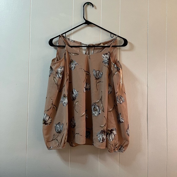 Monteau | Tops | Monteau Floral Print Off Shoulder Long Sleeve Top ...